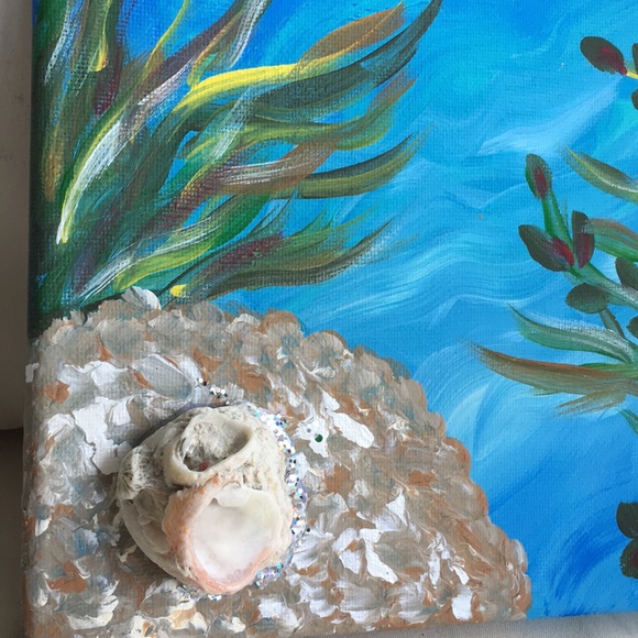 Adoreland | Wall Decor | 3d Turtle Acrylics Painting With Real Shells ...